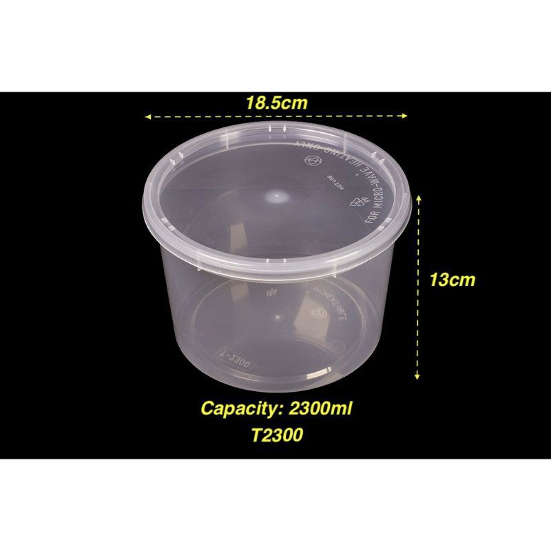 (150sets) Large Round Plastic Food Container With Lid / Bekas Plastik ...