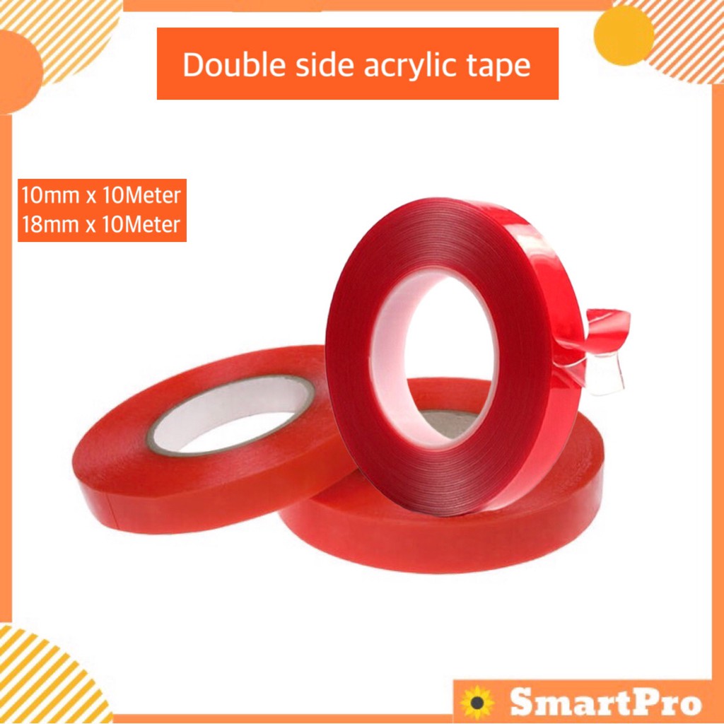 10Meter x 18mm Heavy Duty Strong Double Side Acrylic Foam Tape Double ...