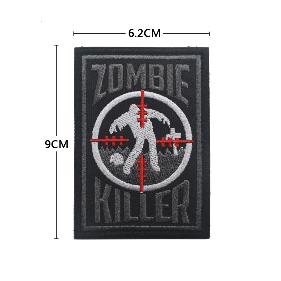 Zombie Hunter IFF PVC Military Tactical Patch Badges Emblem Applique Hook Loop Embroidered ...