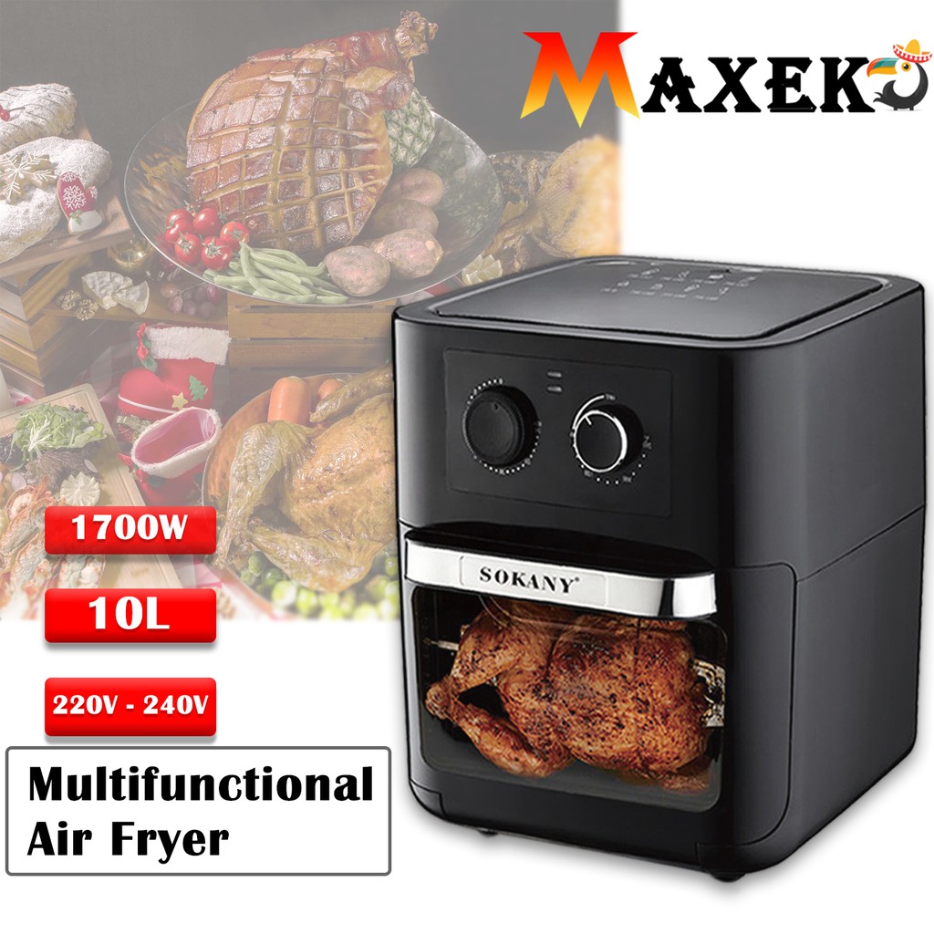 MAXEKO 🕊 SOKANY AF-003 10L Large Capacity Air Fryer With Nonstick Pan For Frying Deep Fry Roast ...