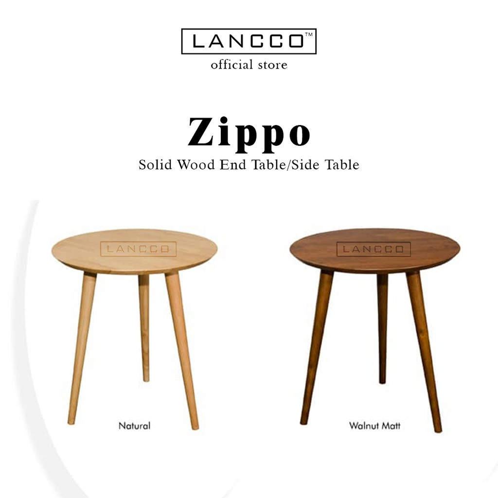 LANCCO: Zippo Solid Wood Round End Table/Side Table | Shopee Malaysia