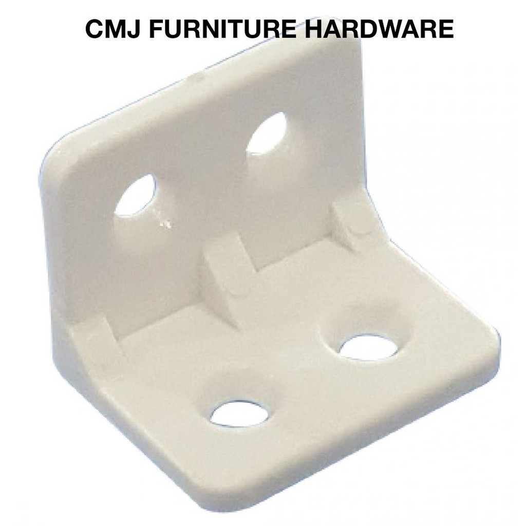 Plastic White / Black L Bracket Width Angle 90° Shape Shelf Shelve ...