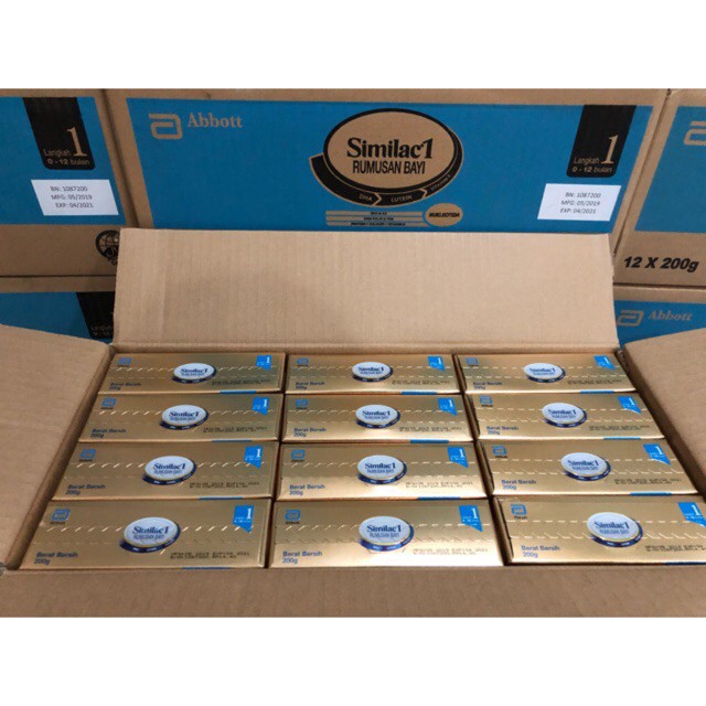Abbott Similac Step 1 200g x 12 boxes (EXP Date : 06/2023) | Shopee ...