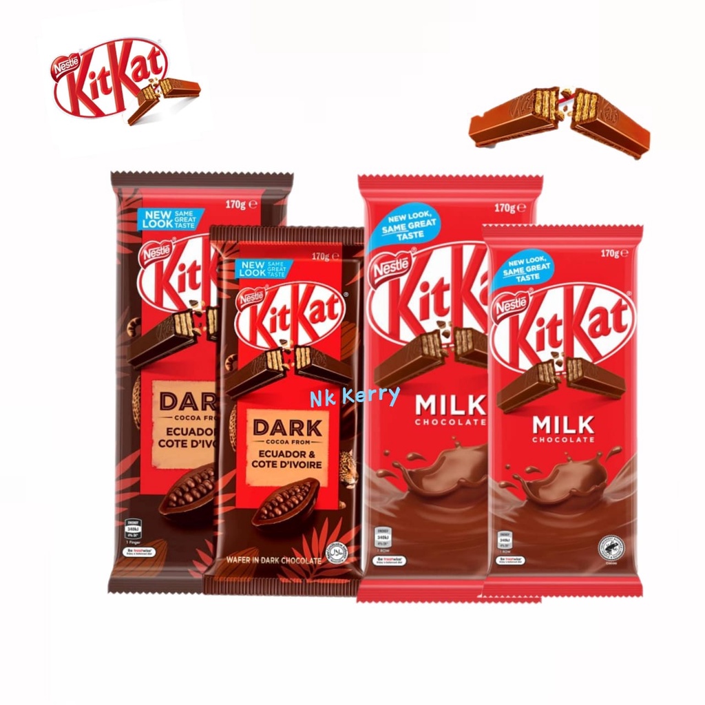 KIT KAT MILK CHOCOLATE/DARK COCOA FROM ECUADOR & COTE D'IVOIRE 170G ...