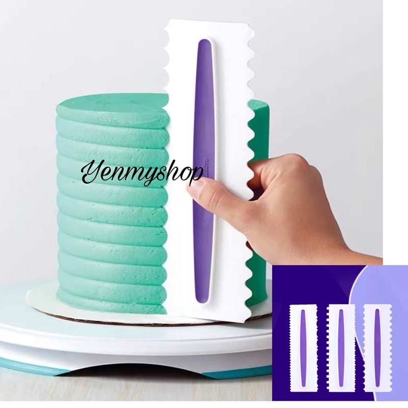 3Pcs/Set Cake Decorating Comb Cake Scraper Smoother Cream Decorating ...
