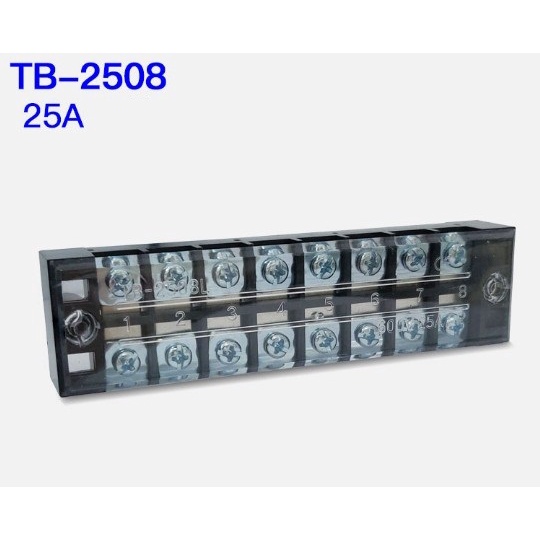 TB25 TB-25 3/4/5/6/8/10/12 Fixed Barrier Dual Row Strip Screw Terminal ...
