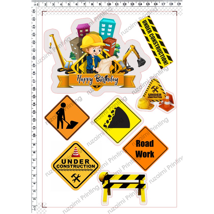 Contruction Cake Topper 001 | Shopee Malaysia