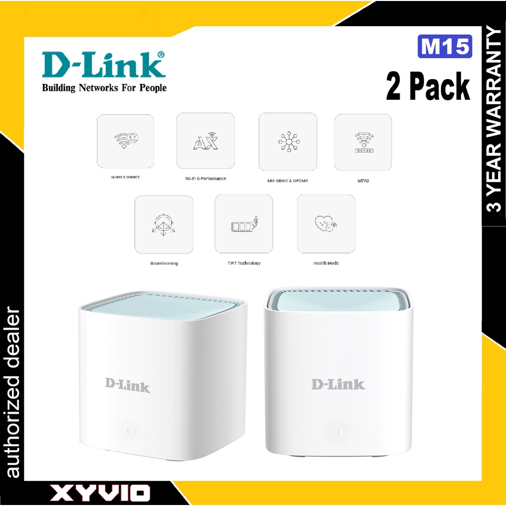 D-LINK M15 (2-Pack) | M15 (3-Pack ) Eagle Pro AI AX1500 Smart Wireless ...