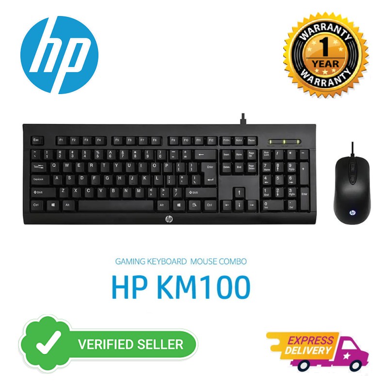 HP KM100 Gaming Keyboard and Mouse Combo - Black | Shopee Malaysia