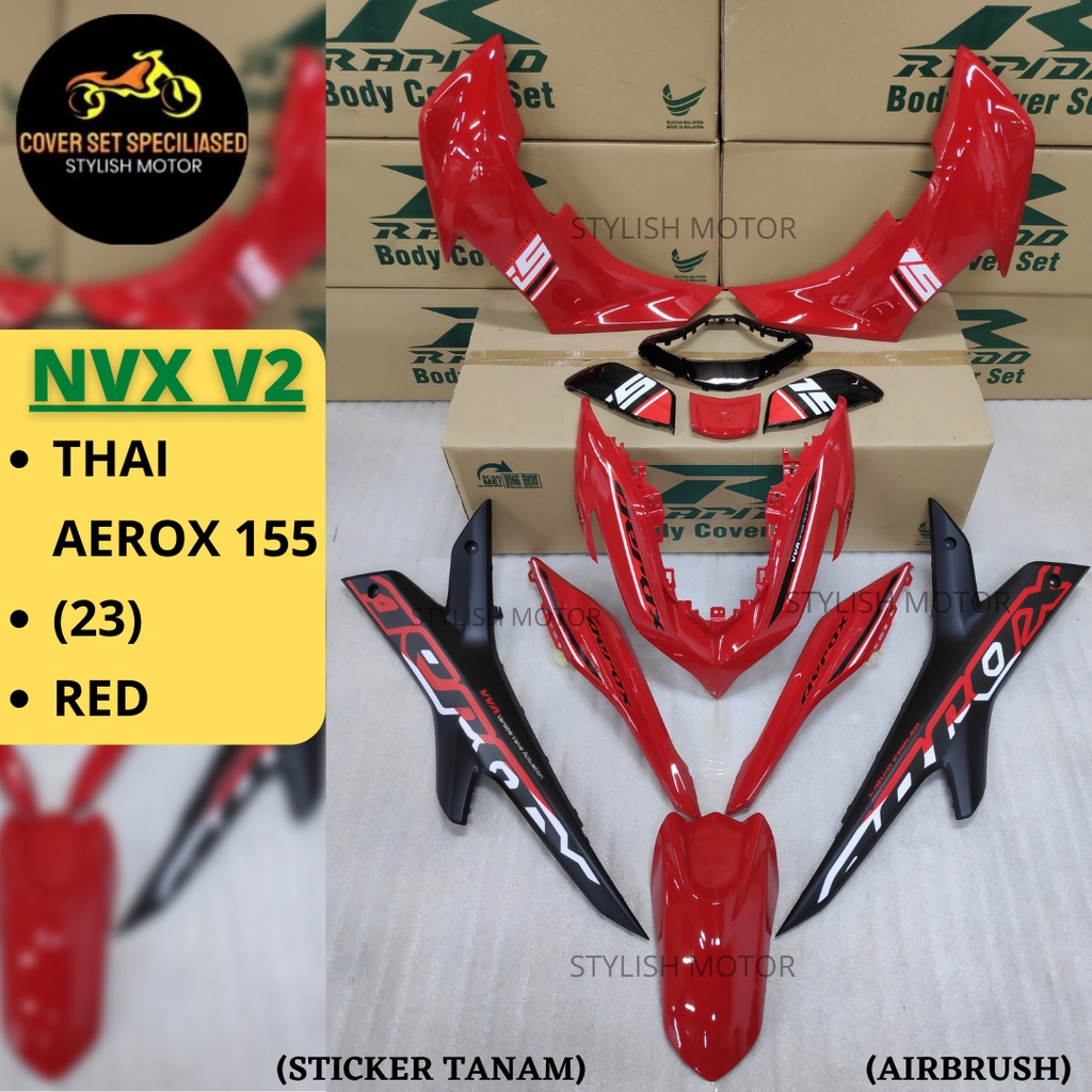 (STICKER TANAM/AIRBRUSH) RAPIDO COVER SET YAMAHA NVX V2 THAILAND AEROX ...