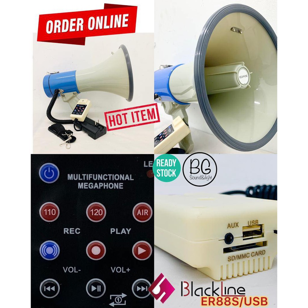 BLACKLINE er88s power megaphone with rechargeable battery hailer er99 ...