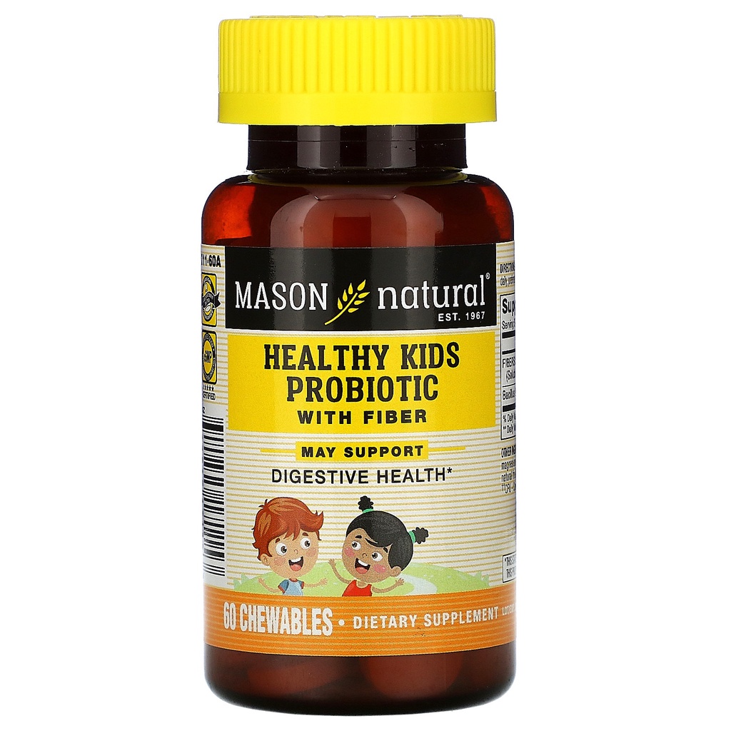 Mason Natural Healthy Kids Probiotic With Fiber 60 Chewables - Support ...