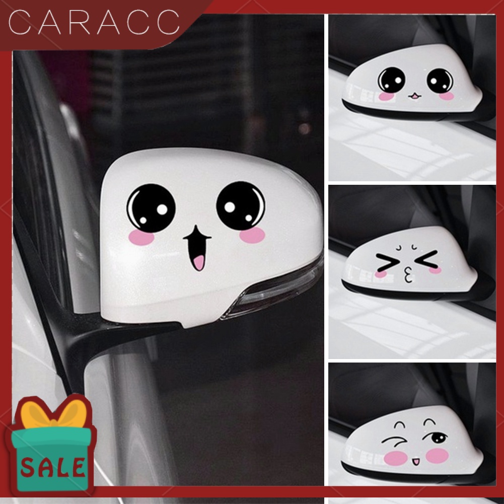 CarAcc Funny Smiling Face Car Rearview Mirror Stickers Vehicle Auto ...