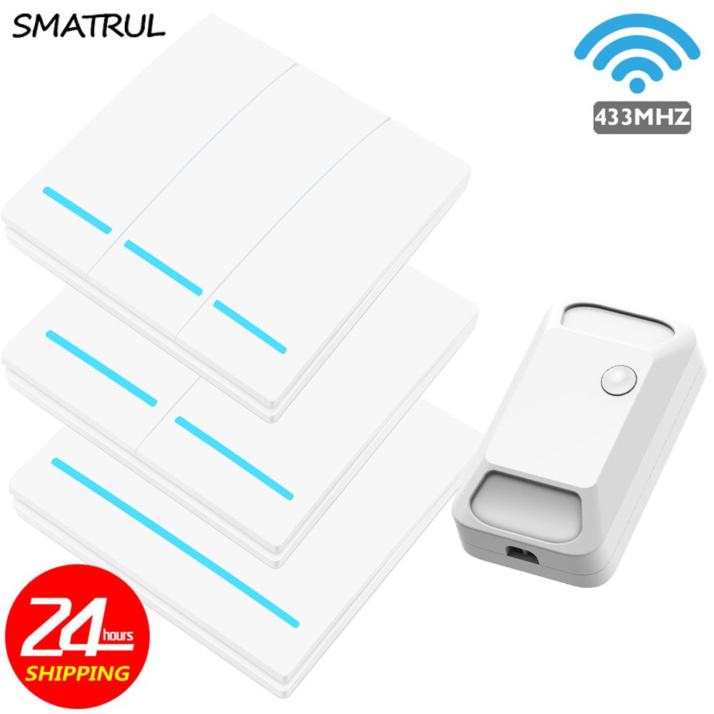 SMATRUL push Wireless smart Switch Light 433Mhz 100M RF Remote Control ...