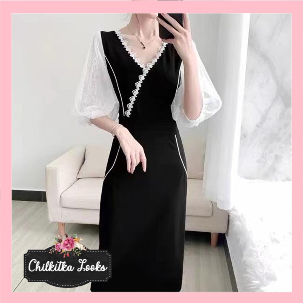 Chilkitka LOOKS FASHION PREMIUMULLZANG KOREA IMPORT I MIDI DRESS SEXY ...