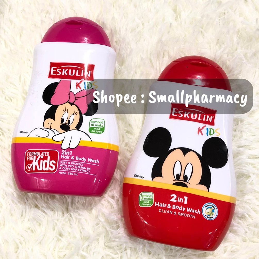 Eskulin Kids Mickey Mouse / Minnie Mouse Hair & Body Wash 2 in 1 (280ml) | Shopee Malaysia