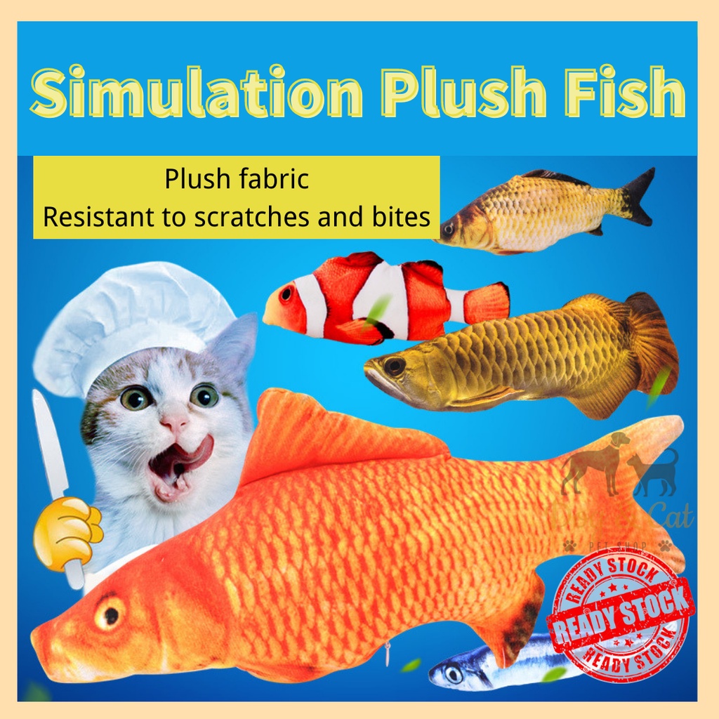 Simulation Plush Fish Creative 3D Fish Shape Cat Kitten Toy Pet Catnip ...