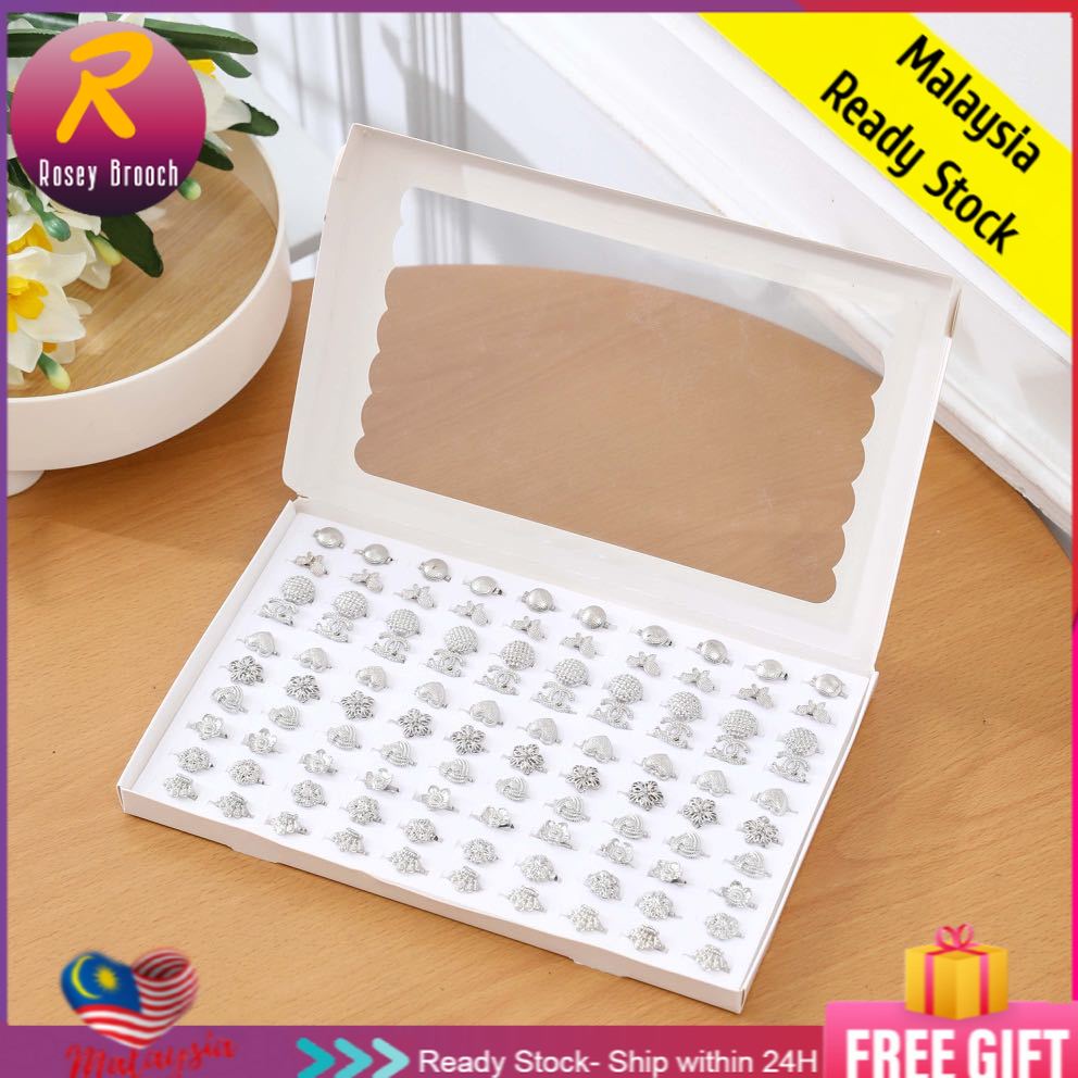 Rosey Pin Tudung Brooch 100pcs Borong Stock Baru Kerongsang Pin Hijab ...