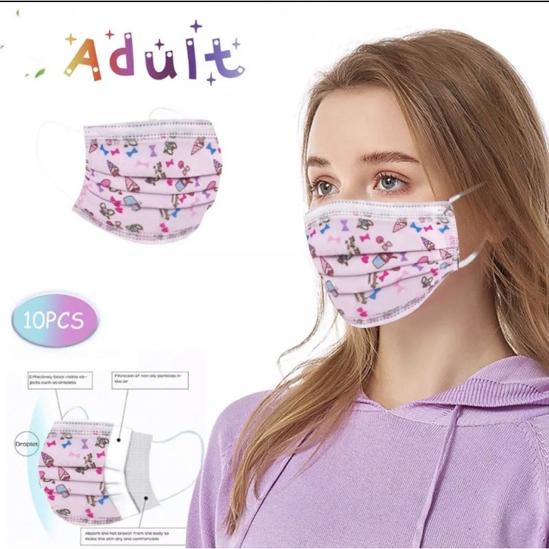 Disposable Adult Mask Pattern ( 10pcs ) | Shopee Malaysia
