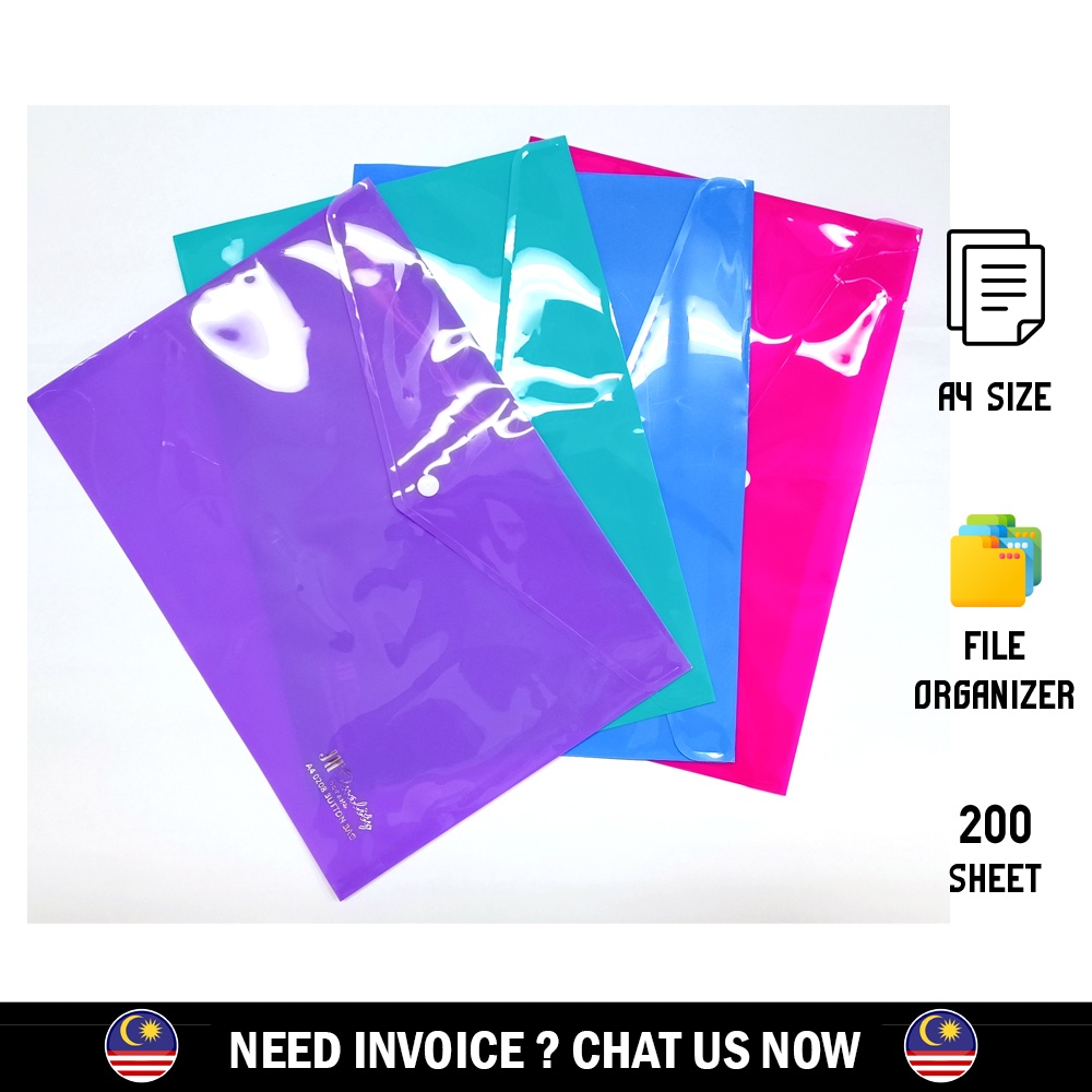 PP Clear Pocket File Holder A4 Size String File / Extra Thick - 5 ...