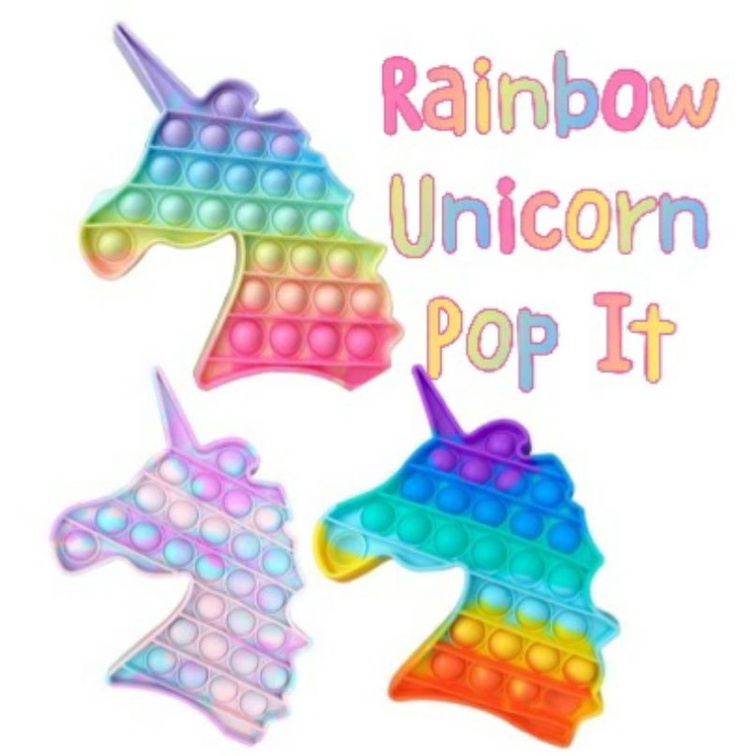 Rainbow Unicorn Pop It Fidget Toy | Shopee Malaysia