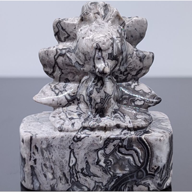 Natural Splash Stone Nine Tailed Fox Fairy Ornament天然泼墨石九尾狐仙摆件 | Shopee ...