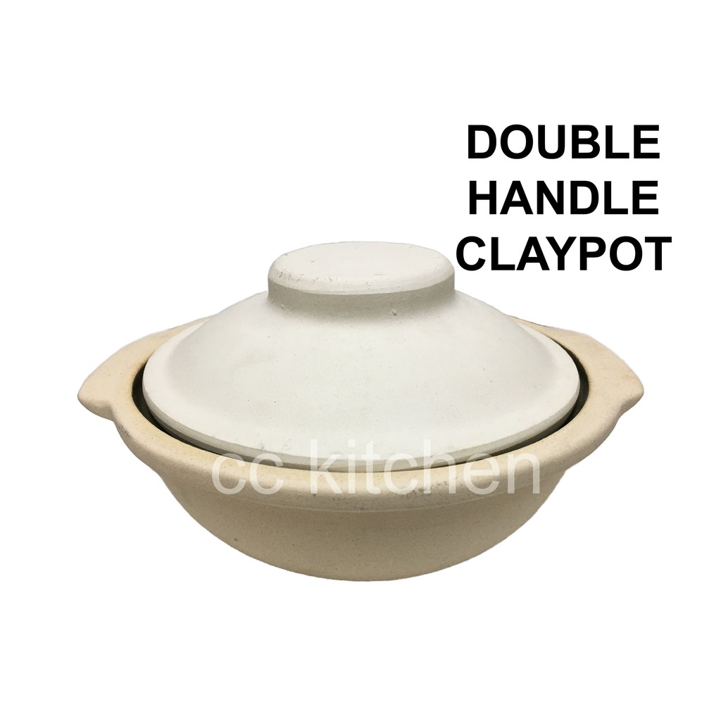 FIRE RESISTANT DOUBLE HANDLE CLAY POT WITH COVER | Shopee Malaysia