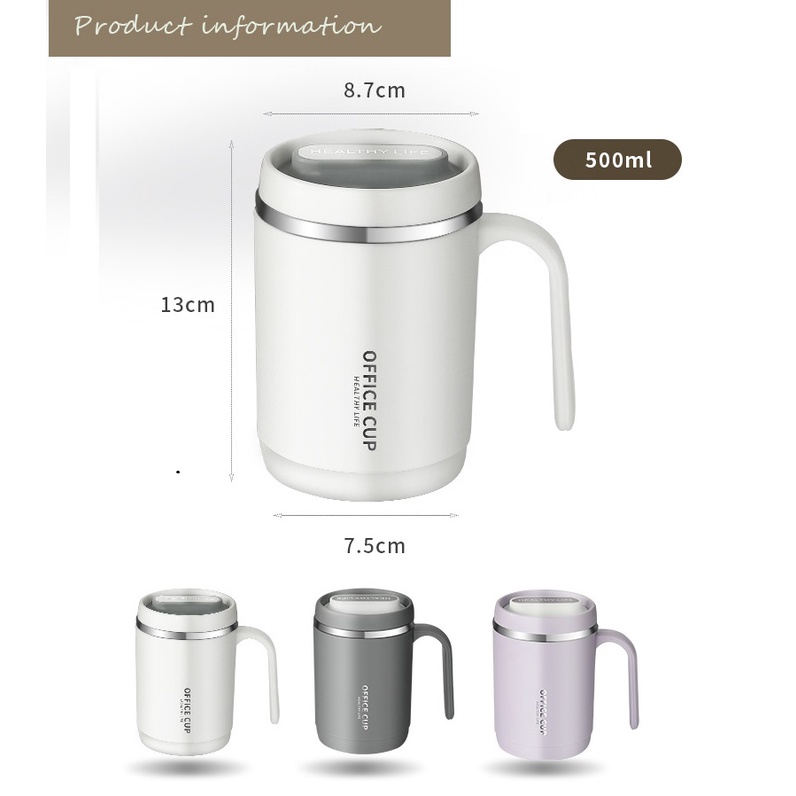 Tomoso 500ml Coffee Mug / Stainless Steel Coffee Cup / Office Cup ...