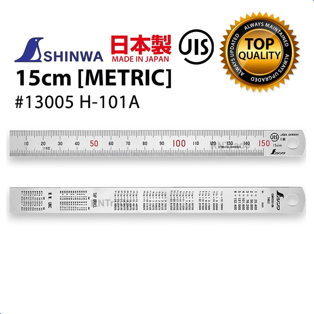 Stainless Steel Ruler Shinwa 150mm 13005 H-101A, Made in Japan | Shopee ... Stainless Steel Ruler Shinwa 150mm 13005 H-101A, Made in Japan | Shopee ...