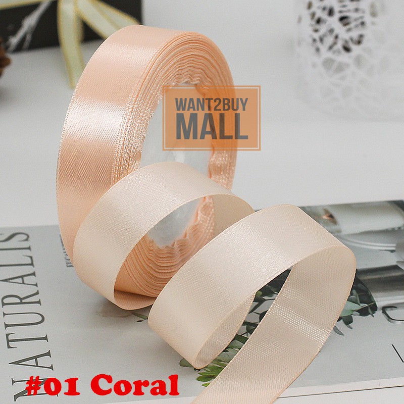 🇲🇾 2CM (22M) DIY Bow Craft Satin Ribbon Flower Wrapping Webbing ...