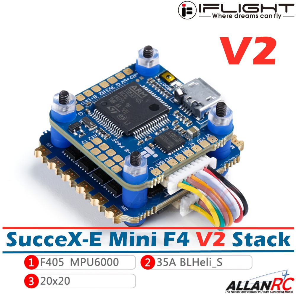 iFlight SucceX-E (20x20) Mini F4 FC V2 & 35A 2-6S ESC FPV Flight Stack ...