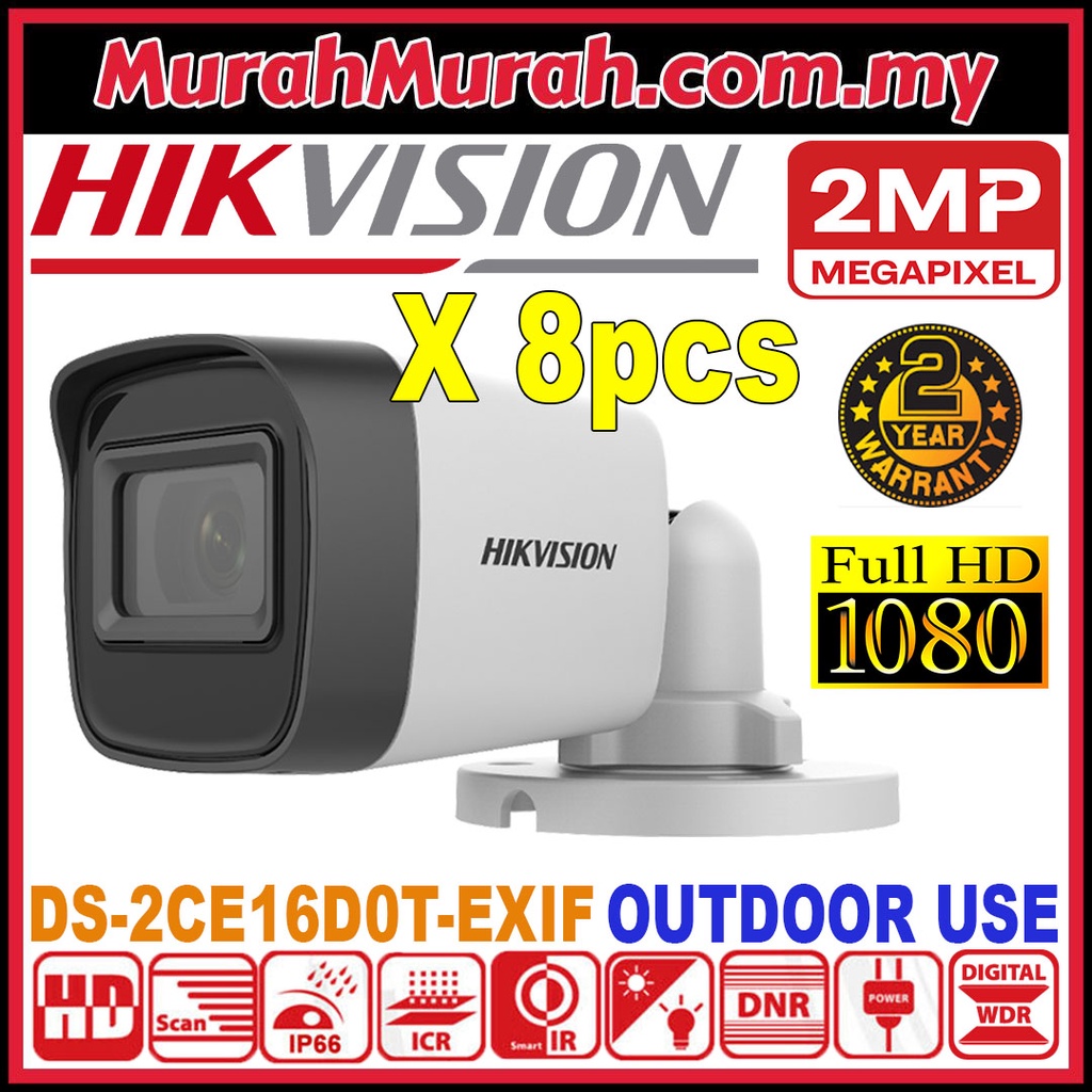 HIK HIKVISION 2.0MP 1080P Full HD Outdoor IR Bullet 2MP Camera X8pcs (4 ...