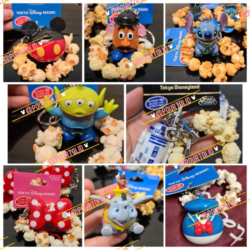 Tokyo DISNEY RESORT - Popcorn Keychain Mickey Minnie Stitch Dumbo ...