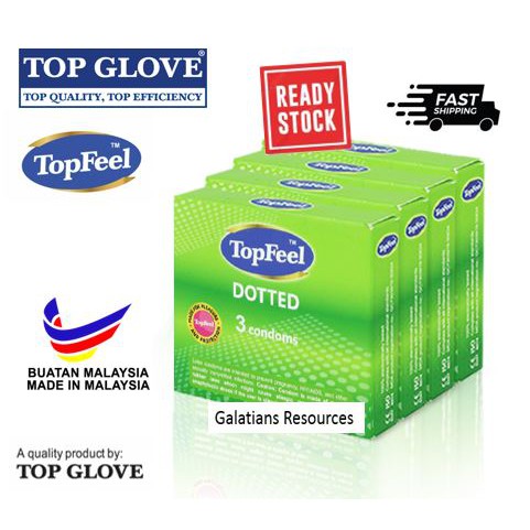 Top Glove Top Feel Dotted Male Latex Condom | 12 pcs | 颗粒感避孕套 Kondom ...