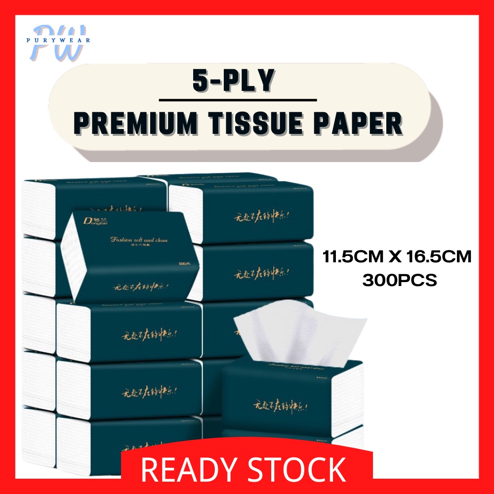 【READY STOCK】300PCS Premium 5-Ply Soft Facial Tissue Tisu Muka| High ...