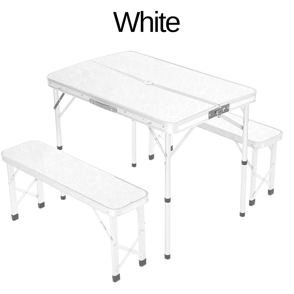 3pcs 90 x 60cm Folding Picnic Table C/W Chair Outdoor Camping Table Set ...