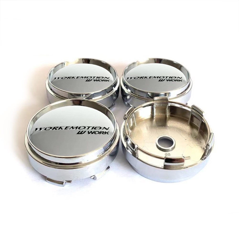 4pc 66mm WORK center caps Work EMOTION hub cover VS WORK rim cap Silver ...