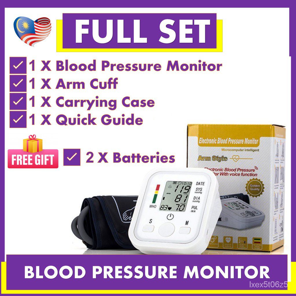 【READY STOCK)】Mesin Alat Cek Tekanan Darah Tinggi BP Monitor Set ...