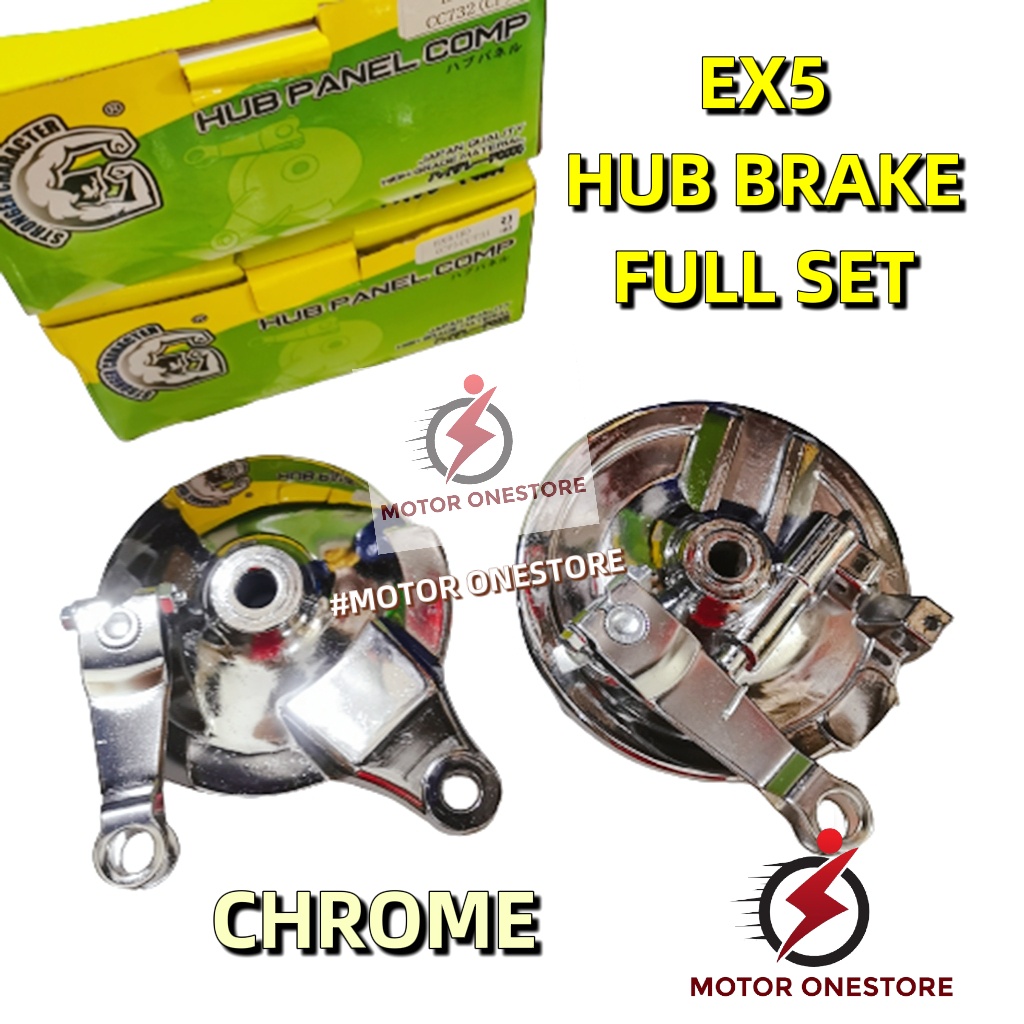 [CHROME] EX5 HP EX5 HIGH POWER BRAKE HUB PANEL CHROME SET (FRONT+REAR) HUB PANER FULL SET "MOTOR ...