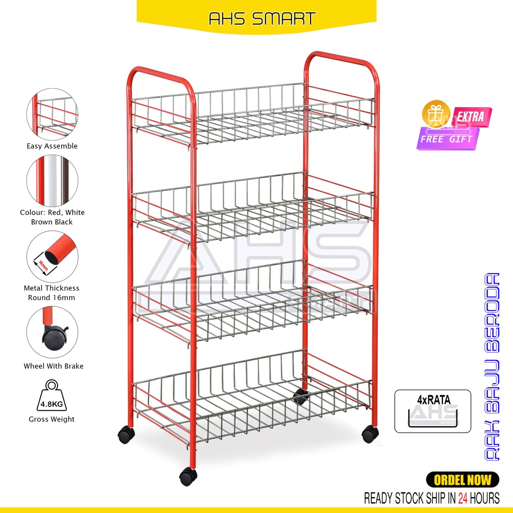 Rak Pinggan Mangkuk / 4 Tier Multi Purpose Rack / Metal Rack / Storage ...
