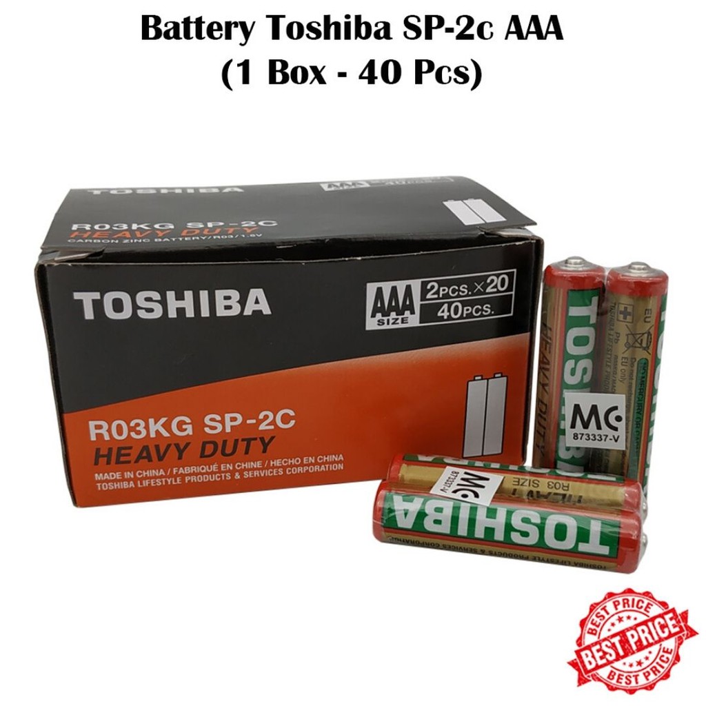Toshiba Heavy Duty AAA 1.5V Battery [1Box-40Pcs]/Bateri Toshiba AAA ...