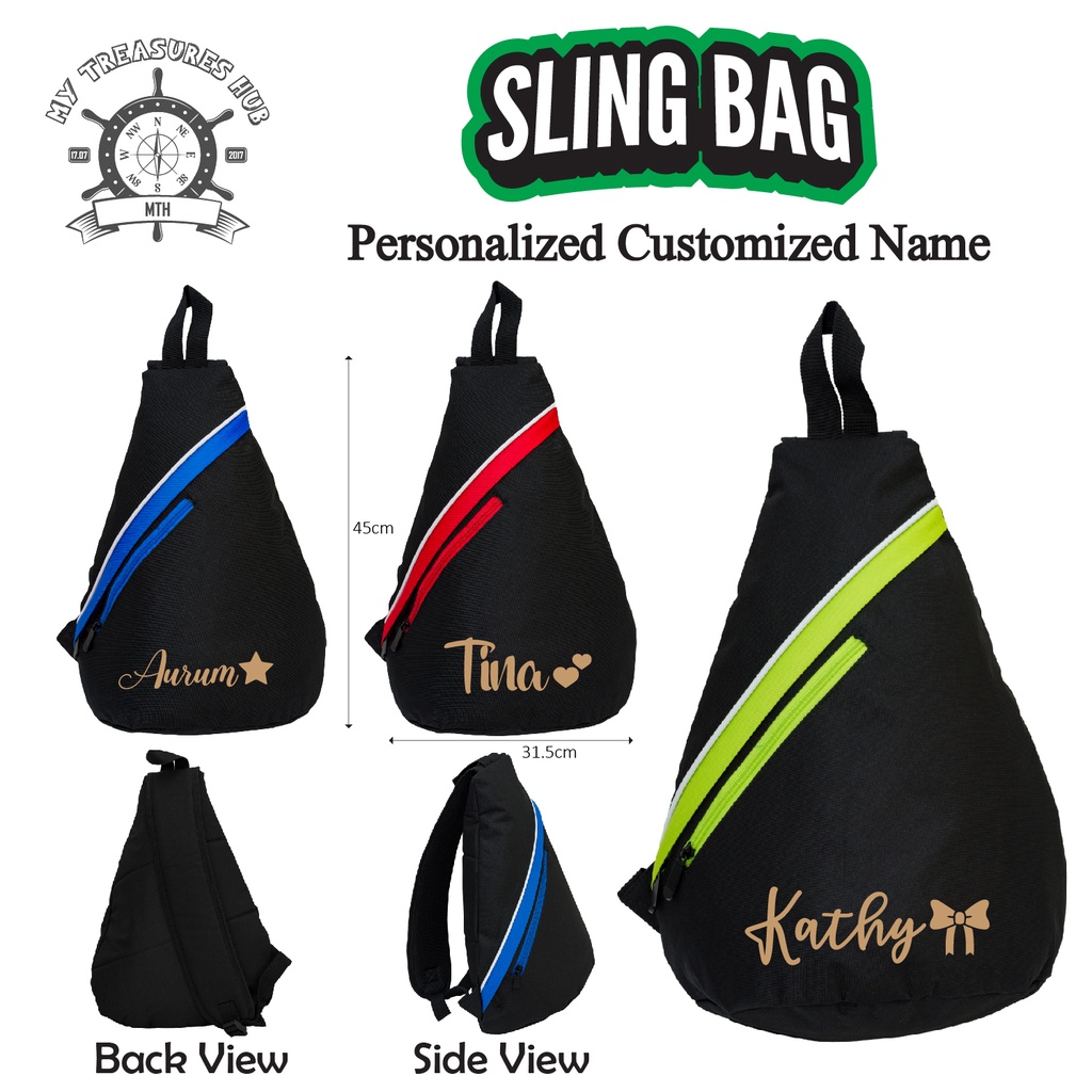 Personalized Customized Name Sling Bag | Travel Bag | Shoulder Bag ...