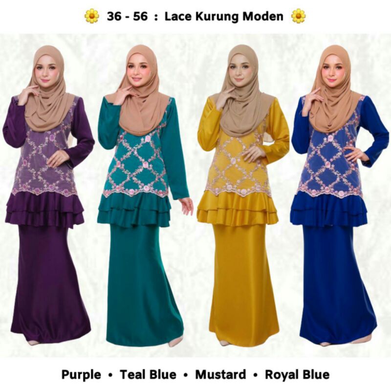 Lace Kurung Moden . Ruffle Kurung . Muslimah Plus Size Wear . Baju ...