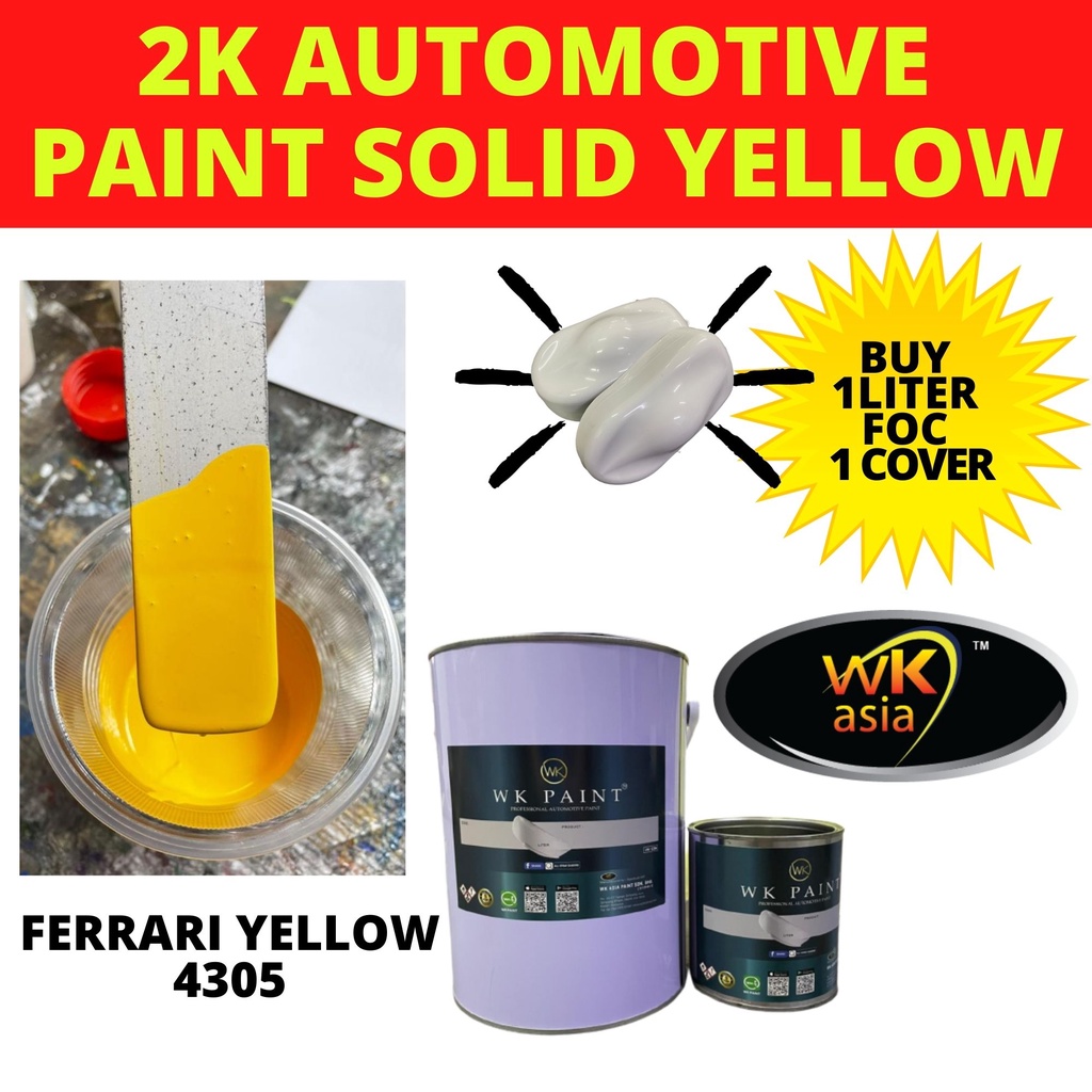 WK PAINT 2K SOLID YELLOW AUTOMOTIVE PAINT CAT KERETA YELLOW /KUNING ...