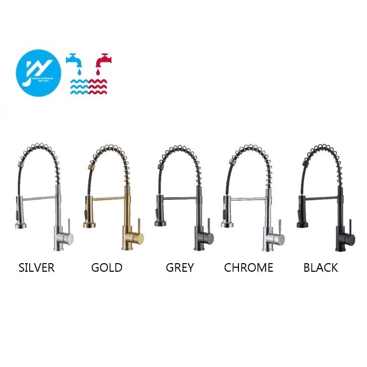 5 Color Hot Cold Mixed Modern Tap Single Lever Pull Out Spray Faucet ...