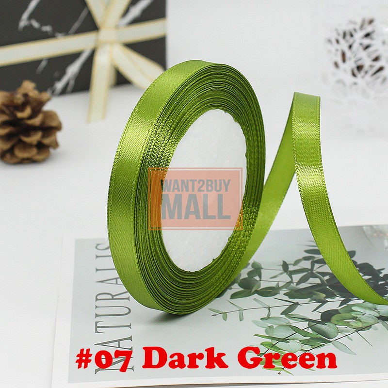 🇲🇾 1cm 25Yards DIY Bow Craft Satin Ribbon Flower Wrapping Webbing ...
