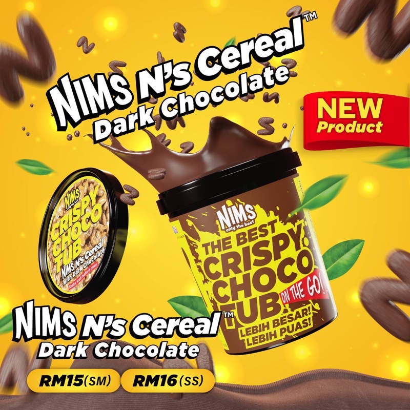 NEW NIMS CRISPY CHOCO TUB DARK CHOC SEDAP MURAH COKLAT MELIMPAH (SHIP ...