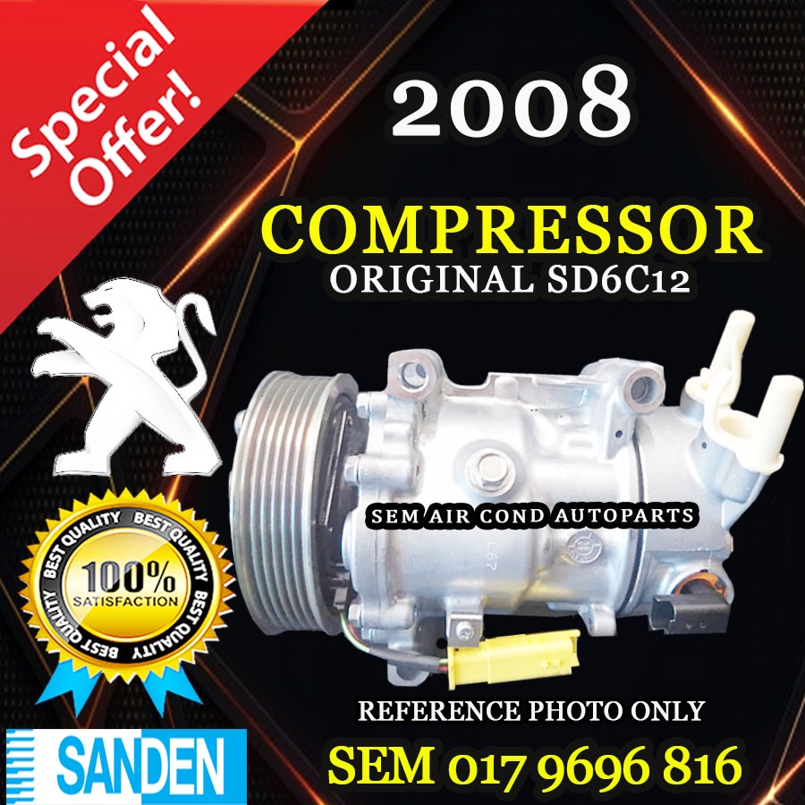 PEUGEOT 2008 ORIGINAL SANDEN SD6C12 COMPRESSOR/ KOMPRESOR (CAR AIRCOND ...