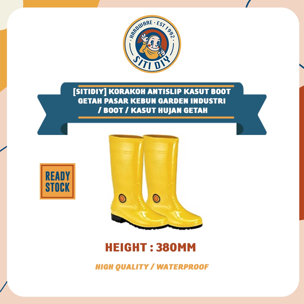 KORAKOH 7000 Anti Slip Safety Boots Waterproof Rubber Shoes Kasut ...