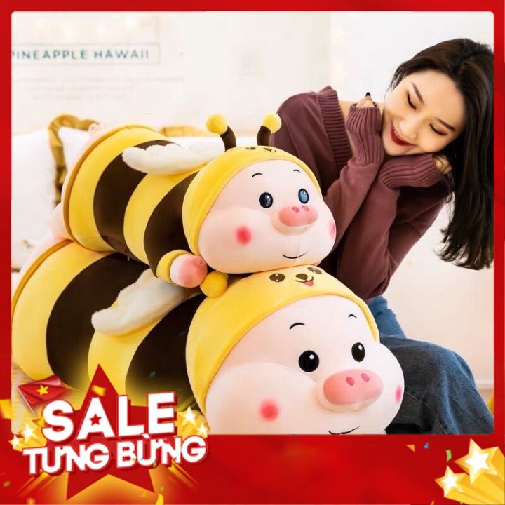 Cosply Piglet Teddy Bear Lying - Giant Yellow Bee Teddy Bear, Super ...